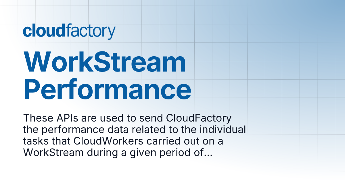 WorkStream Performance | AI Data Platform APIs